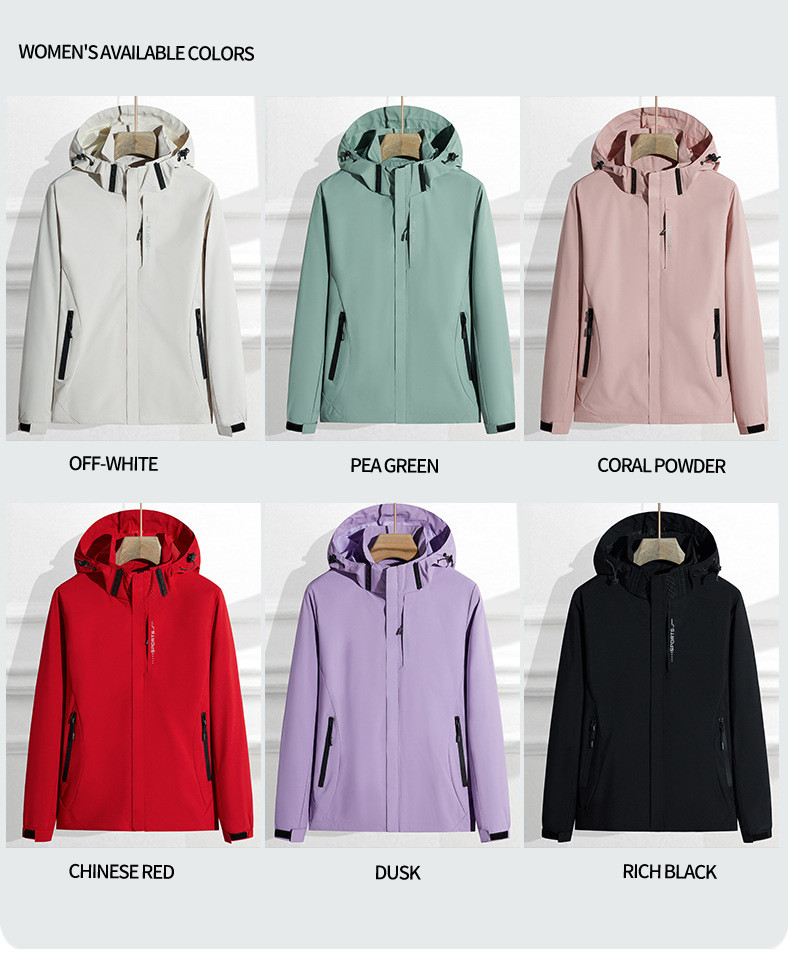 【Unisex】COD Waterproof Jacket for Women Removeable Hoodie Windproof ...