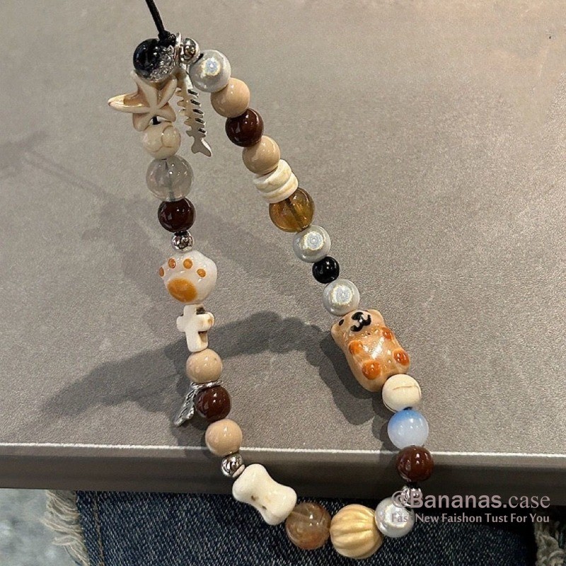 Cartoon Fish Bone Bear Phone Ring Phone Lanyard Airpods Lanyard Key ...