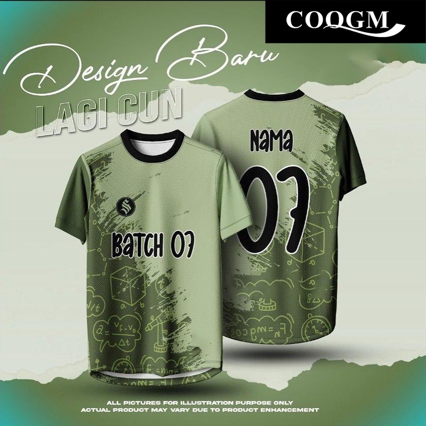 Batch 07 Retro Collar Jersey Custom Name Baju Lelaki Hitam Putih ...