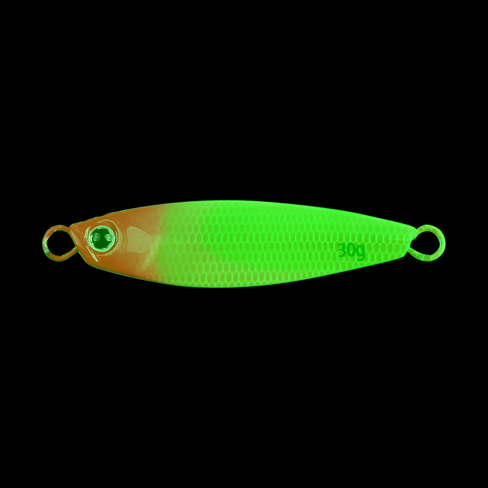 New Fishing Luminous Jigging Hook Spinner Bait 7g/10g/15g/20g/30g/40g Laser Metal Jig Spoon ...