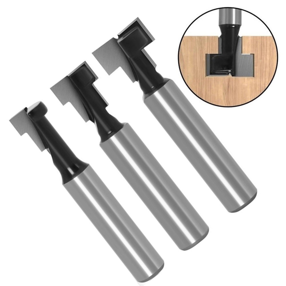 JUMLEE ️3pcs 8mm Shank T-Slot Cutter Router Bit Set Hex Bolt Key Hole ...