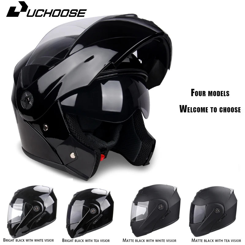 Uchoose DOT Certification Motorcycle Helmet Double Lens Cross Section ...
