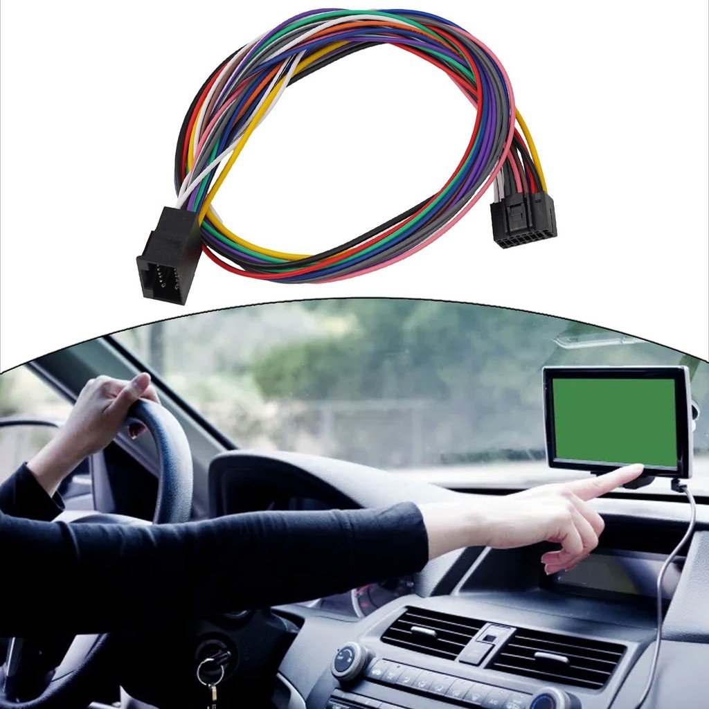 {Dalam Stok}16Pin Car Stereo Radio ISO Wire Harness Extension 60cm ...