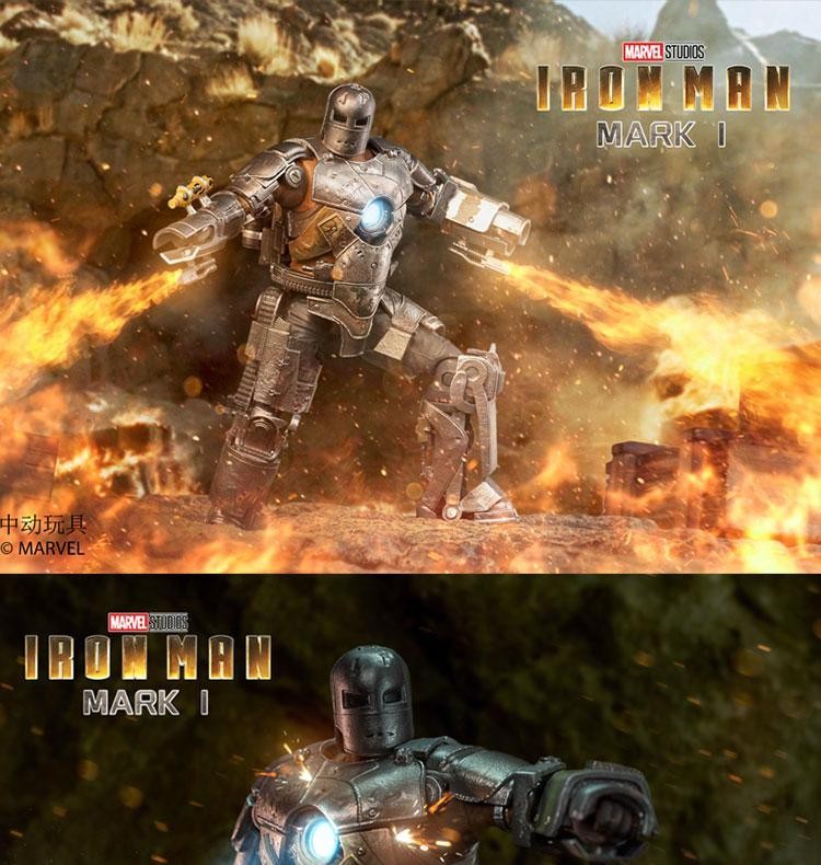 Iron Man MK1 Marvel 10 Tahun Cahaya Dada Model Boleh Gerak Hadiah Hari ...