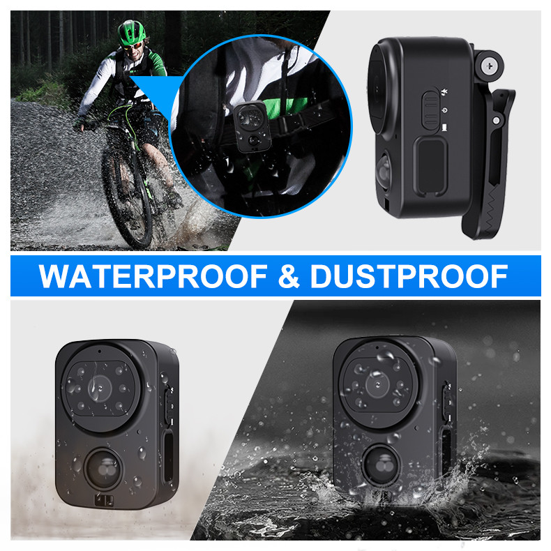 Waterproof Camera Mini Body Cam 1080P Pocket Police Cameras FHD Long ...