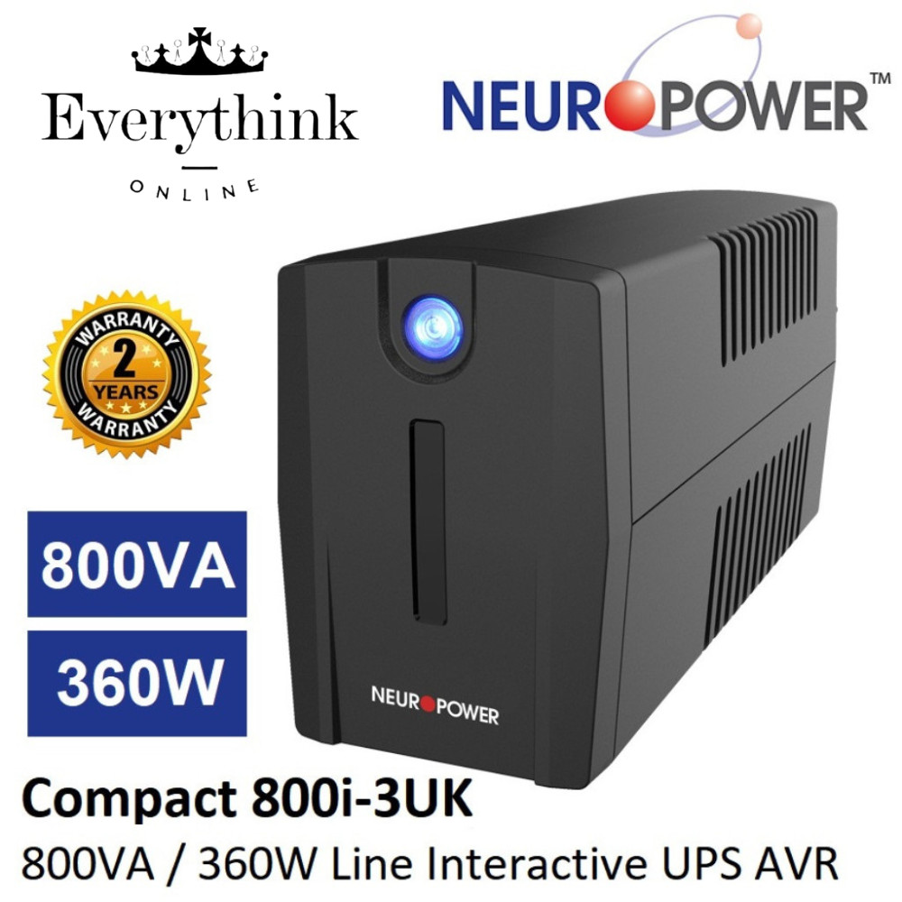 NEUROPOWER COMPACT 800-3UK / COMPACT 800I-3UK 800VA 360W LINE INTERACTIVE UPS AVR AUTOMATIC ...