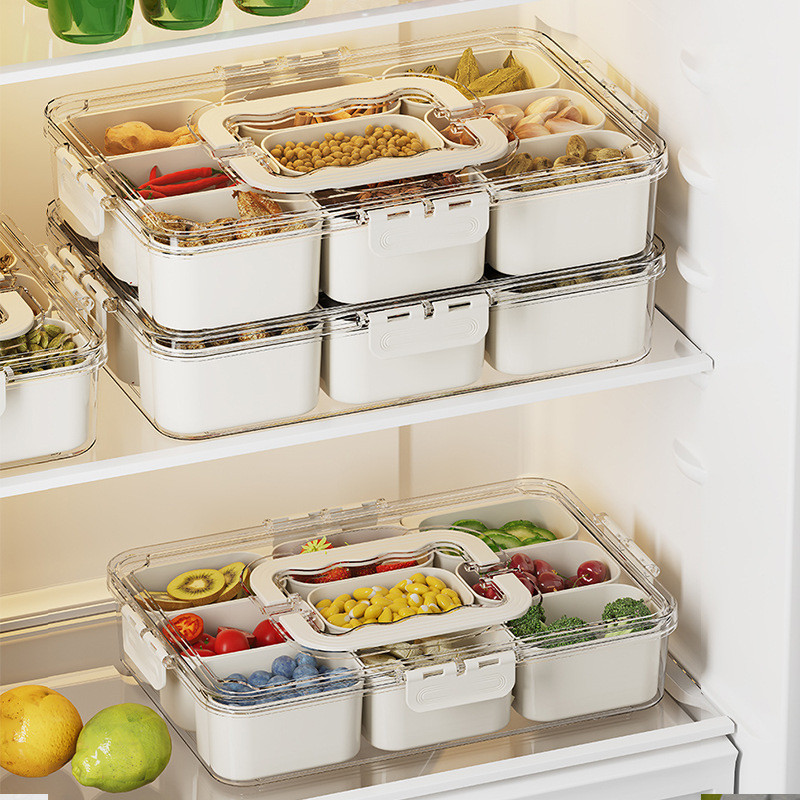 ASP 6 Divided Portable Snack Box Rotating Nuts Candy Container With Lid ...