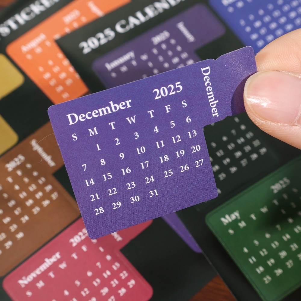 2025 Year Calendar Index Stickers Vintage Fashion Notebook Planner ...