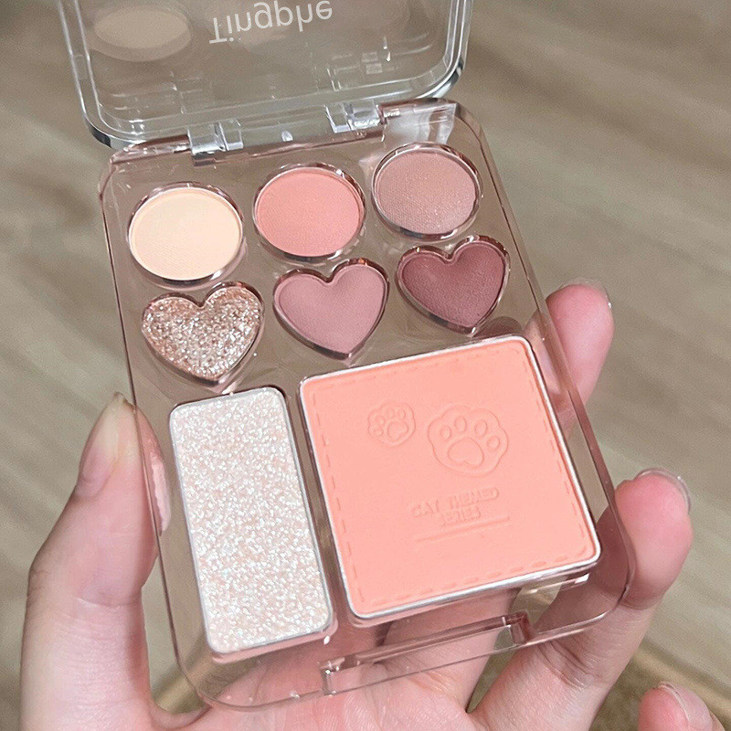 Emulsion Eyeshadow Palette 8 Heart-shaped with Emulsion Highlight, 3in1 ...