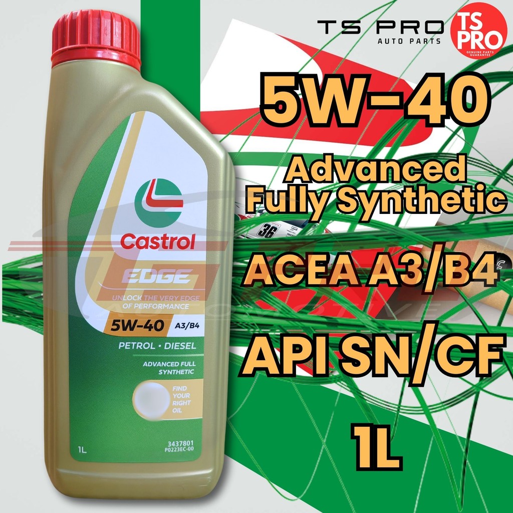 Castrol Edge 5W-40 ACEA A3/B3, A3/B4, API SN/CF Engine Oil (1L) - Fully ...