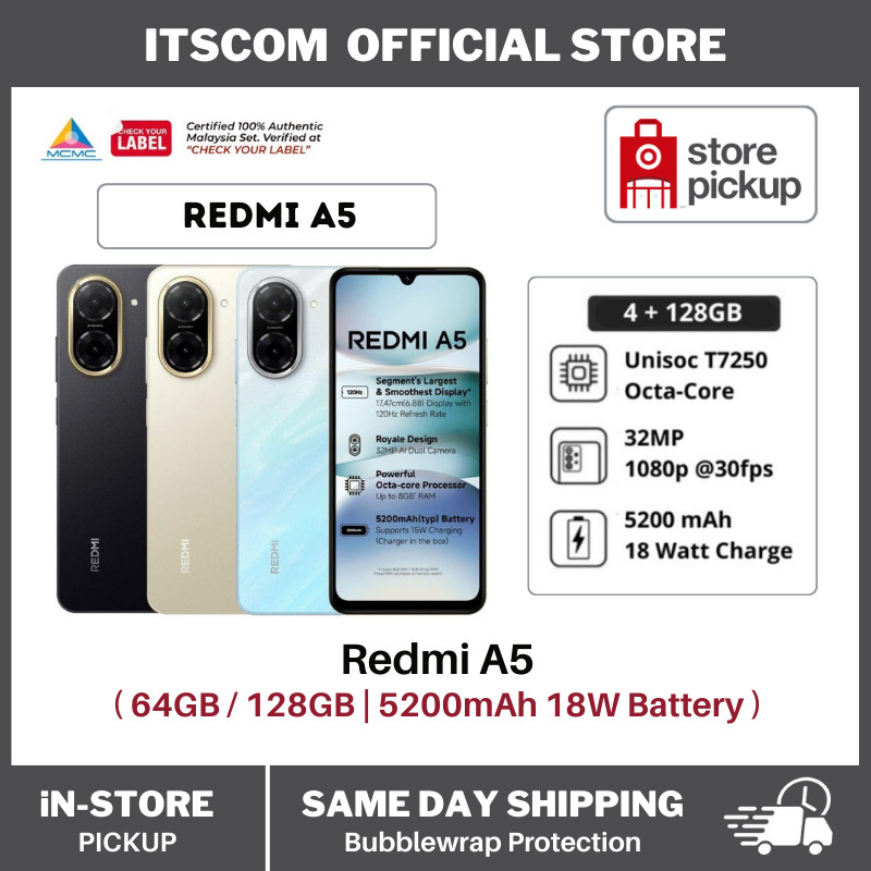 Xiaomi Redmi A5 Smartphone 3GB + 64GB / 4GB + 128GB ROM 32MP AI dual ...