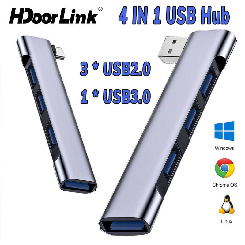 HdoorLink 4IN1 USB-C HUB USB 3.0 Docking Station High Speed Splitter ...