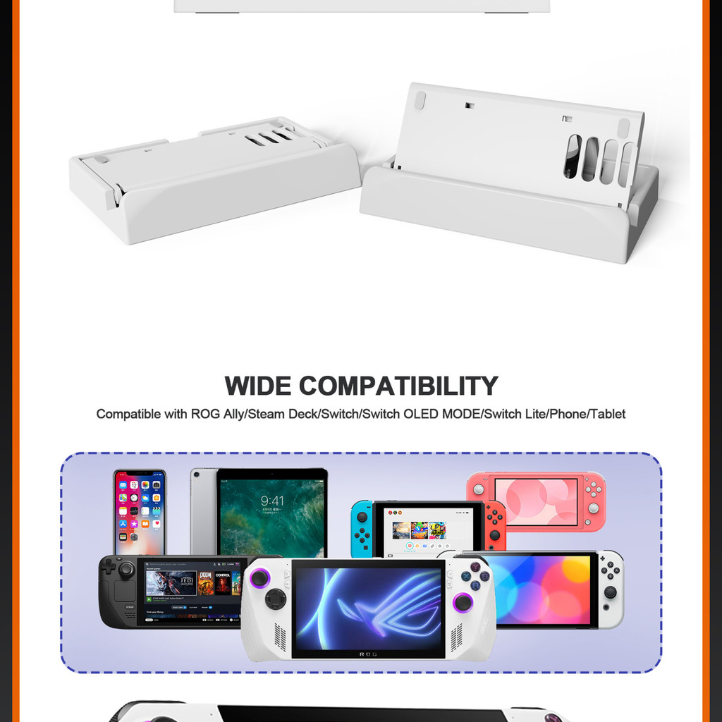 JYS Nintendo Switch Steam Deck ROG ALLY Console Universal Folding Display Stand Adjustable Angle ...
