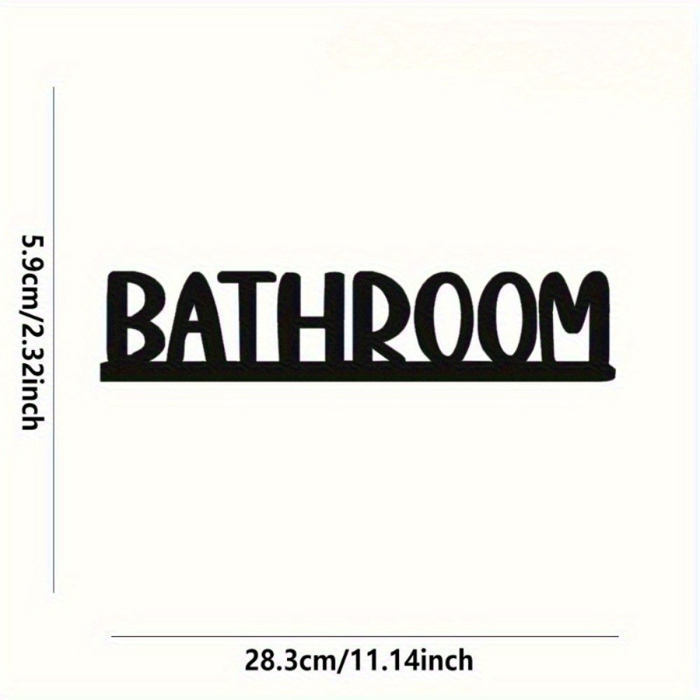Minimalist Bathroom Metal Art Sign – Fashionable Hanging Letters ...