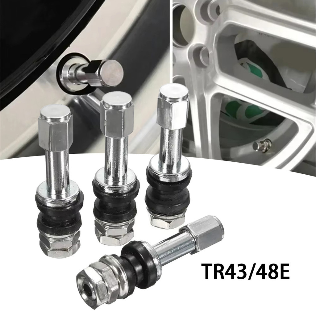 TR43E TR48E Bolt-in Motorcycle Scooter Tubeless Tire Valve Stem Dust ...