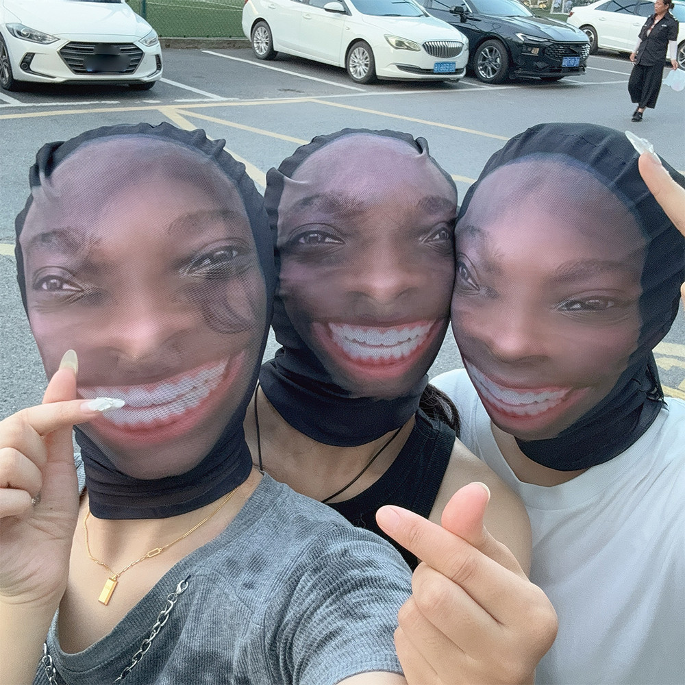 Funny Black Expression Mask- Full Face Mask for Cosplay - Breathable ...
