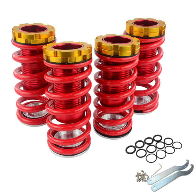 Lowering Scaled Adjustable Suspension Coilover Red Springs For 88-00 ...