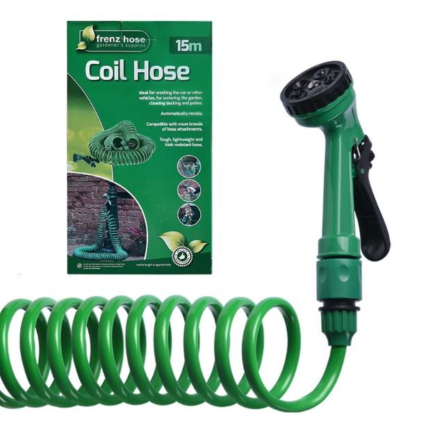 Spring Garden Hose Flexible Coil Hose Sprayer Set Garden Magic Hose Car ...