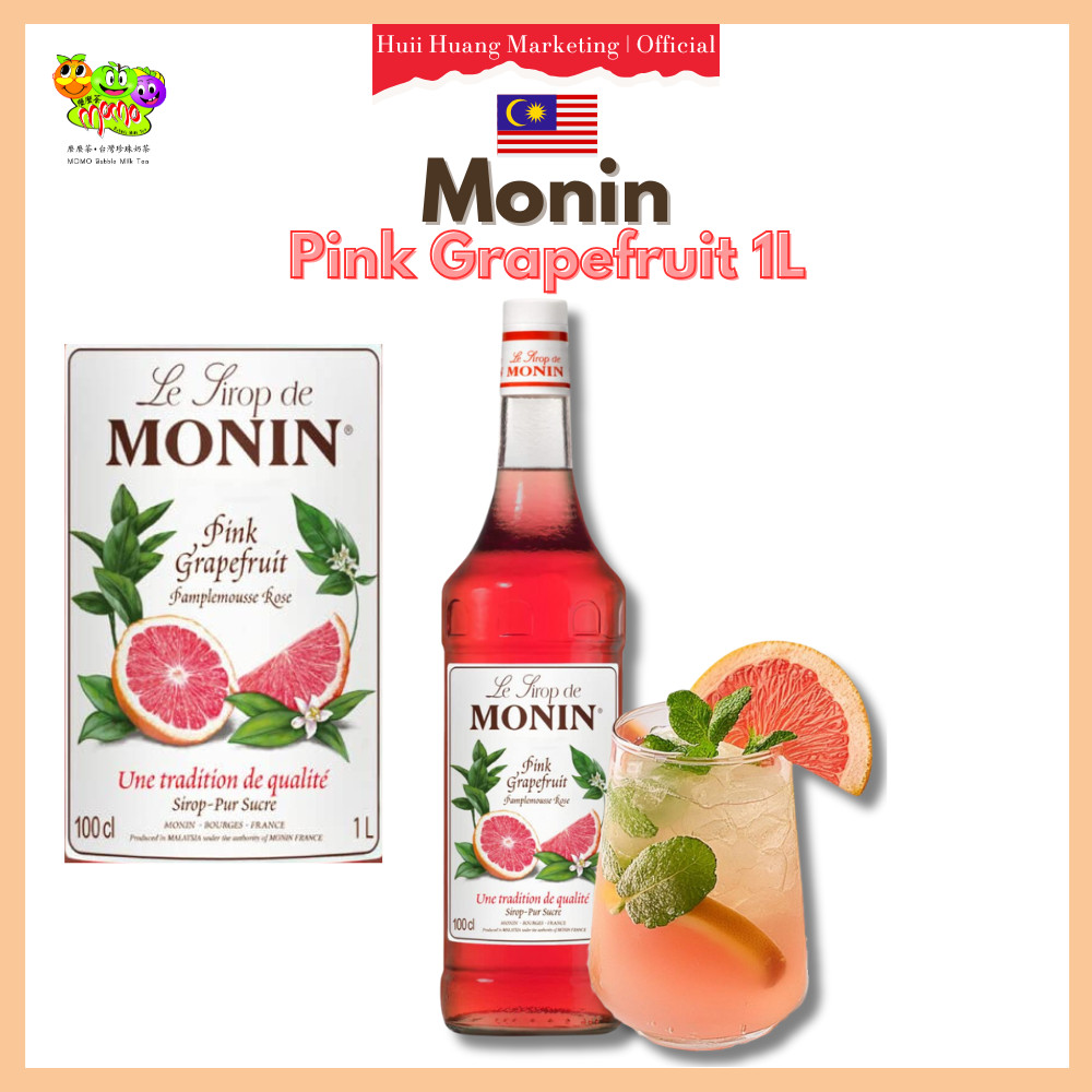 Monin Premium Syrup Pink Grapefruit 1L Monin Syrup Halal (EXP: 1-APR ...
