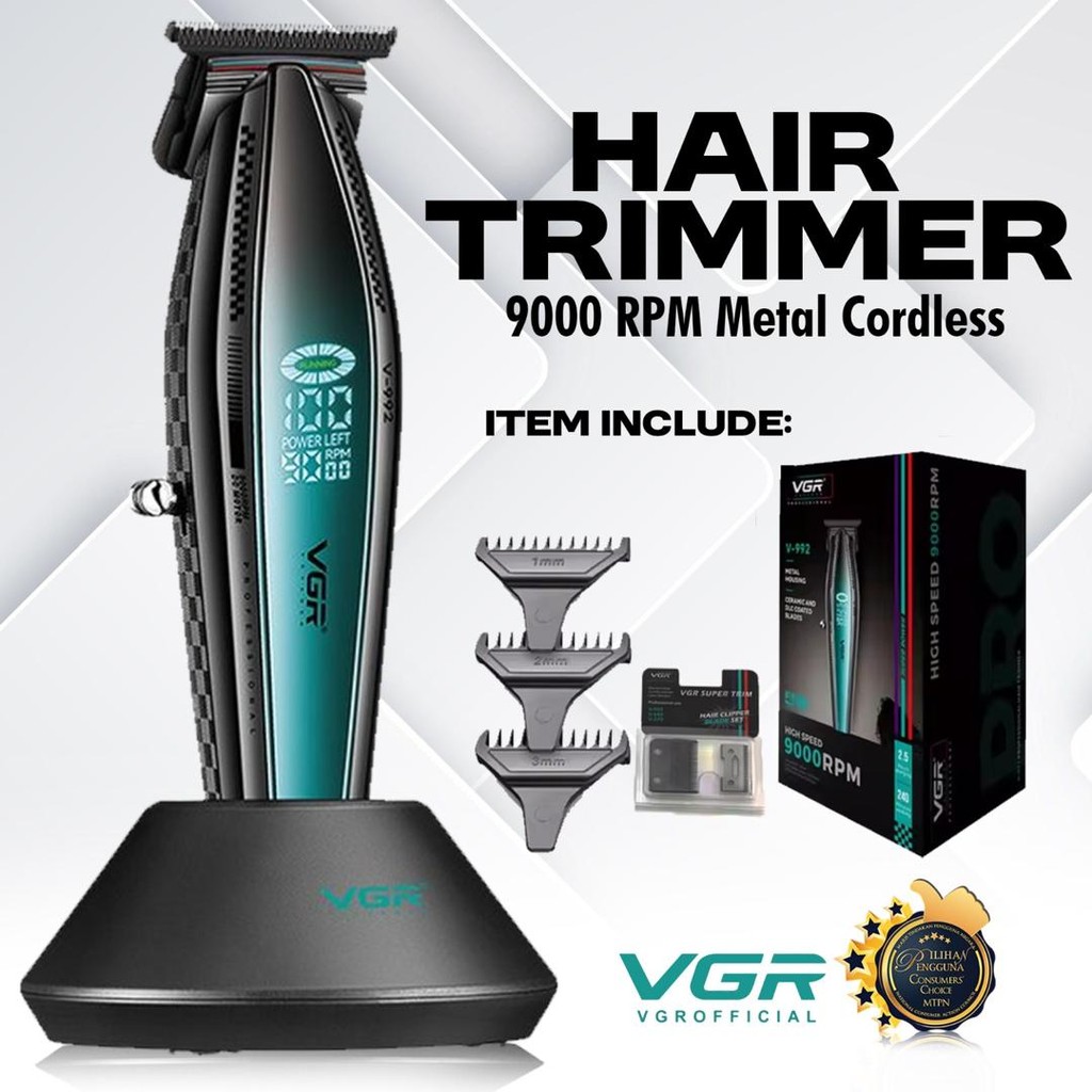 VGR V-270 & VGR V-992 Hair Trimmer Professional Hair Clipper Electric Haircut Machine 9000RPM ...