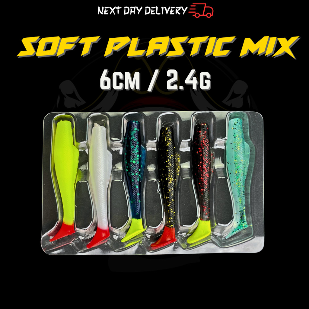 Combo Soft Plastic Lure 6cm SP 1pack/6pc MIX Color Soft Bait Zman ...