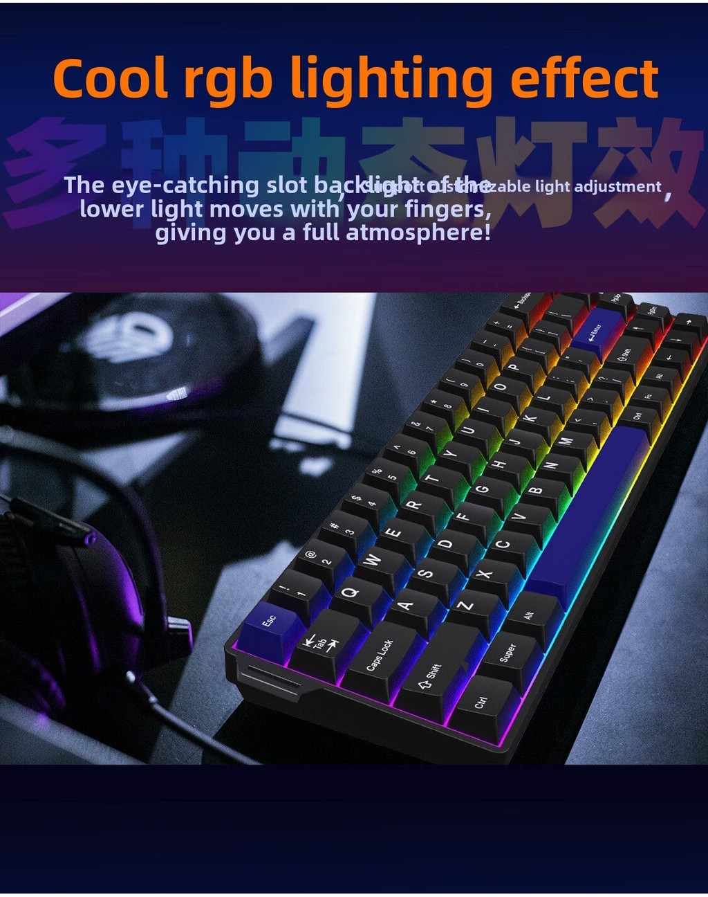 KZZI G68 SE Magnetic Switch Wired Mechanical Keyboard Customized RGB Light Tray-mount Full-key ...