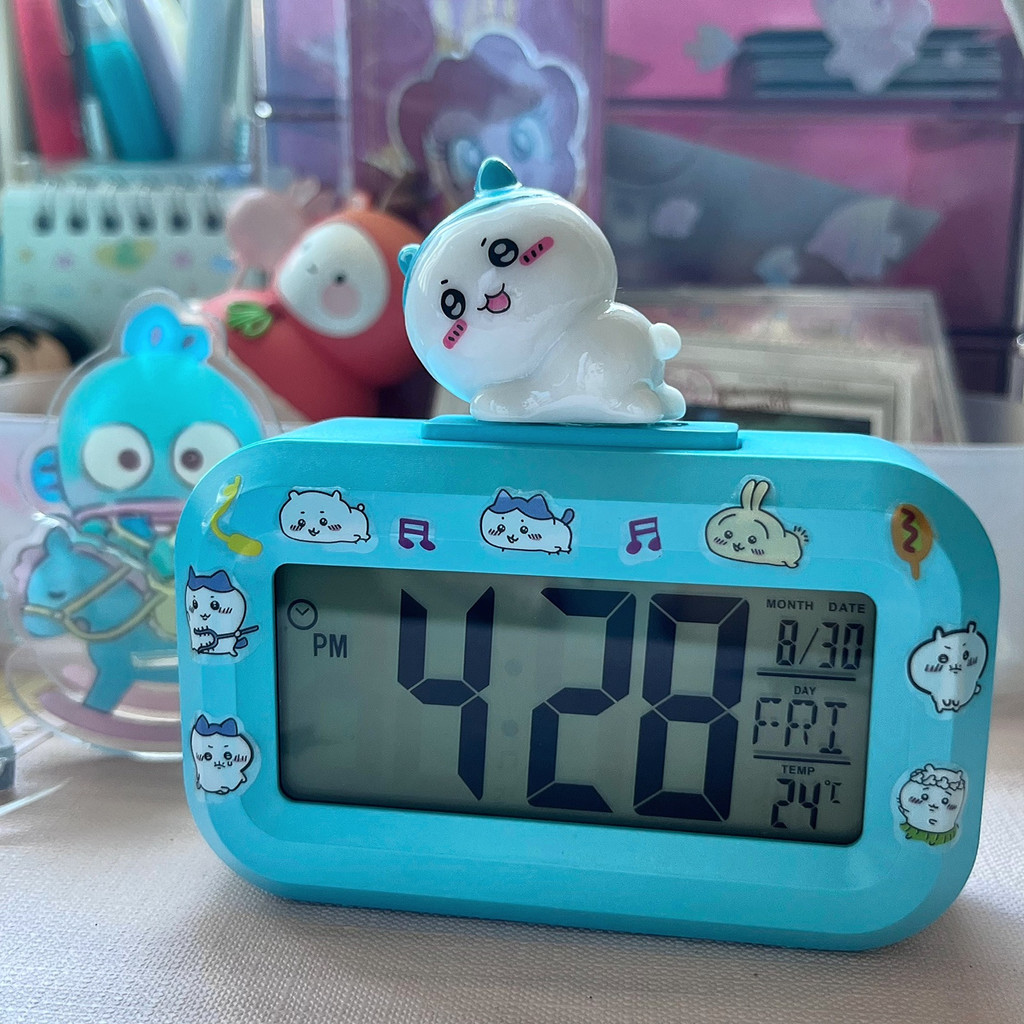New Chiikawa Alarm Clock Luminous Table Clock Multifunctional Bedside ...