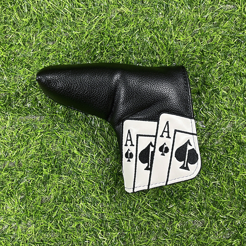 Golf Club Cover Playing Card Spade A Flat Right Angle Putter Cover ...