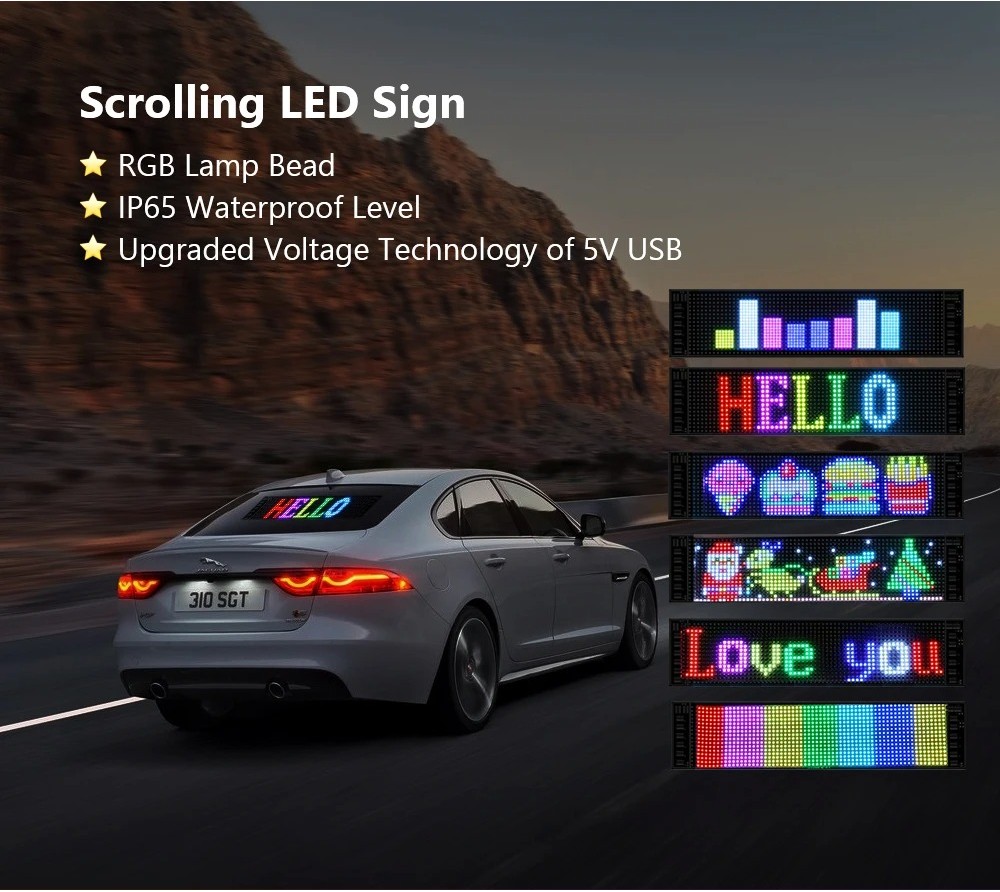 Demon Eyes Car LED Logo APP LED Matrix Pixel Panel Night Light DIY ...