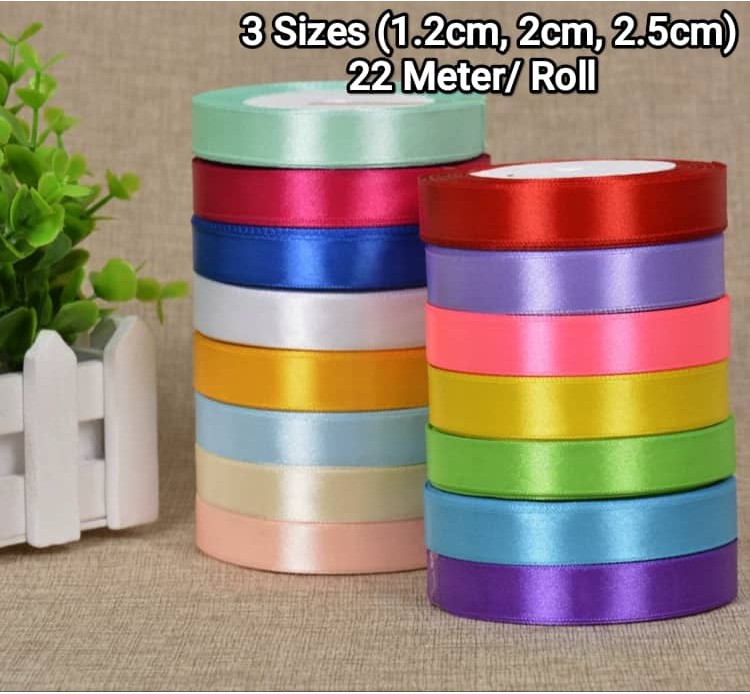 [22 Meter] Satin Ribbon/ Reben/ Riben Gift/ Flower Wrapping/ Wedding ...