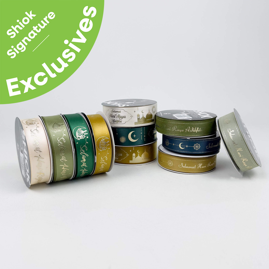 SHIOK Gold Stamp Ribbon Selamat Hari Raya Aidilfitri For Hari Raya ...