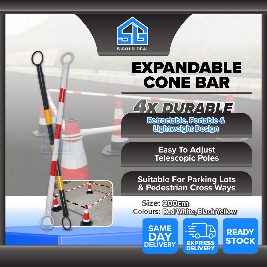 Expandable Retractable Cone Bar Traffic Safety Cone Bar Barrier 2 Meter ...