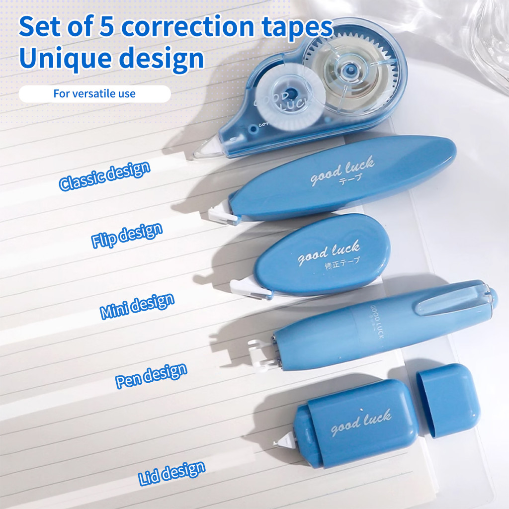 5Pcs Correction Tape Set Creative Gradient Color Simple Large Capacity ...