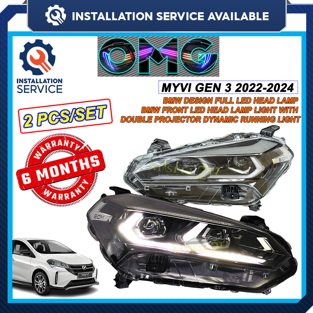 [Installation Provided] PERODUA MYVI MG3 2022 2024 BMW FRONT LED HEAD ...