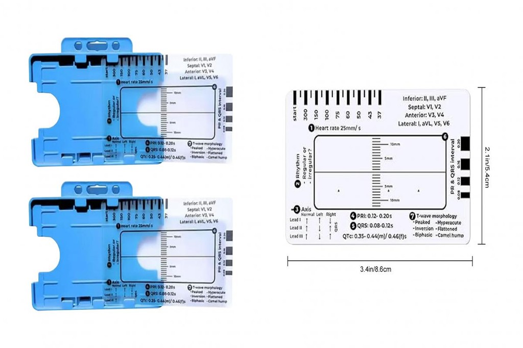 Electrocardiogram Measurement Tool Pocket Ekg Ruler Card for Easy ...