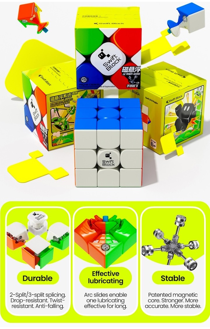 Gancube Gan Swift Block 3x3 Maglev Version Magnetic Speed Cube ...