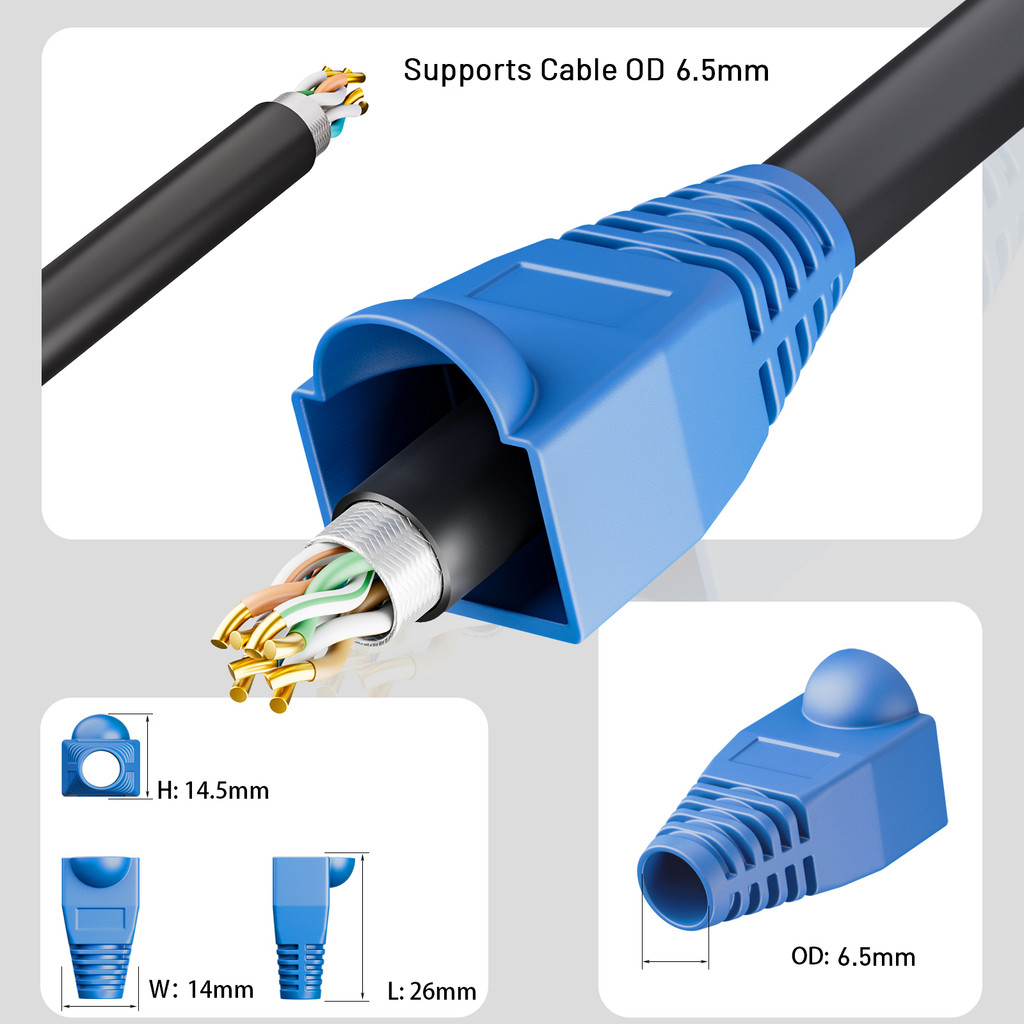 UTP RJ45 Connectors, Cat6 RJ45 Pass Through Plugs 50-Pack, Cat6 RJ45 ...