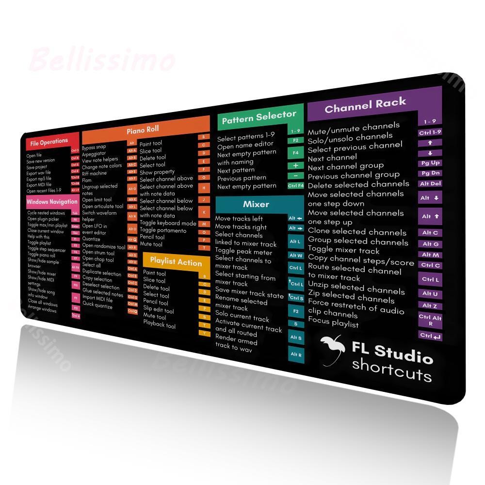FL Studio shortcut key desk pad XXXXL 1200x600x5mm mouse pad large ...