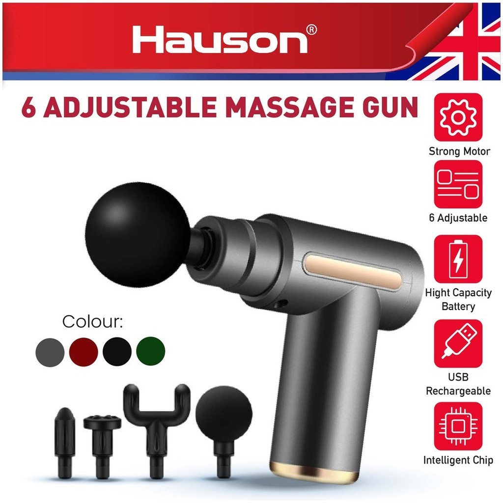 HAUSON Portable Full Body Mini Massage Gun with 4 Heads Fascial Gun ...