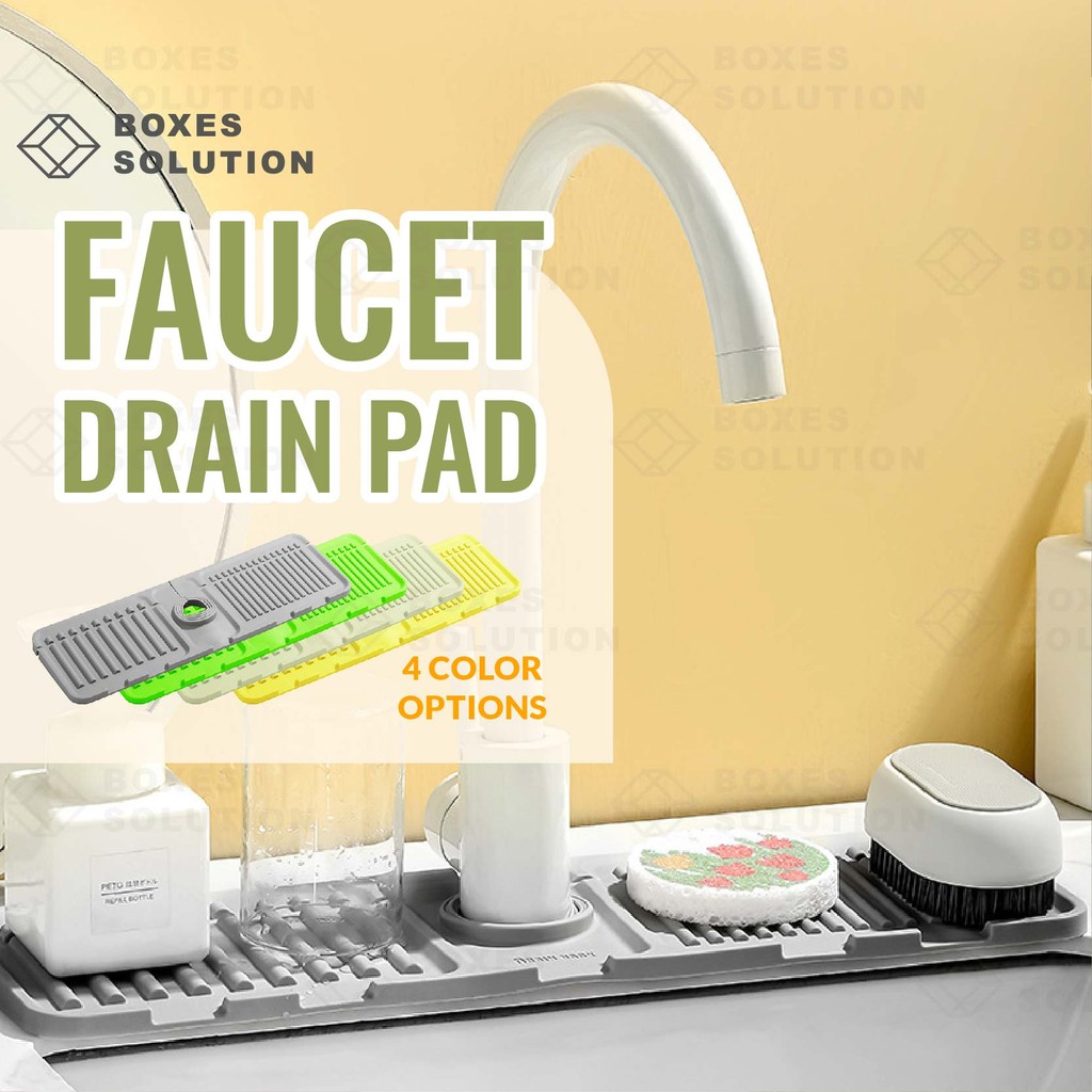 VBS Silicone Faucet Pad Reusable Drying Mat Dish Sponge Drying Mat ...