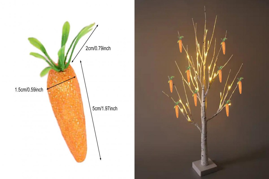 nampodh Home Staging Carrot Fake Carrots 20 Pcs Sparkling Sequin Mini ...