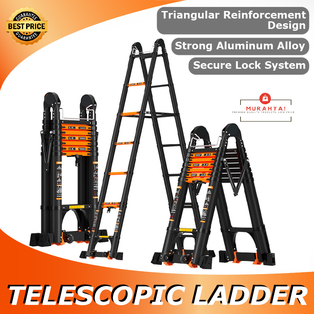 Telescopic ladder Tangga lipat Heavy duty multipurpose ladder Double ...