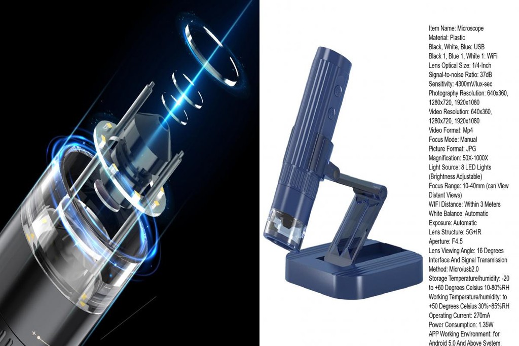 MO Pocket-sized Microscope High Clarity Microscope Portable Wifi ...