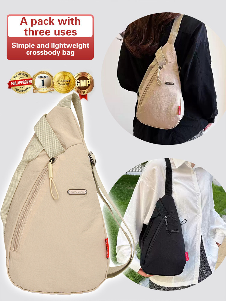 LABER LEE New Simple Crossbody Bag Korean Unisex Nylon Waterproof Chest ...