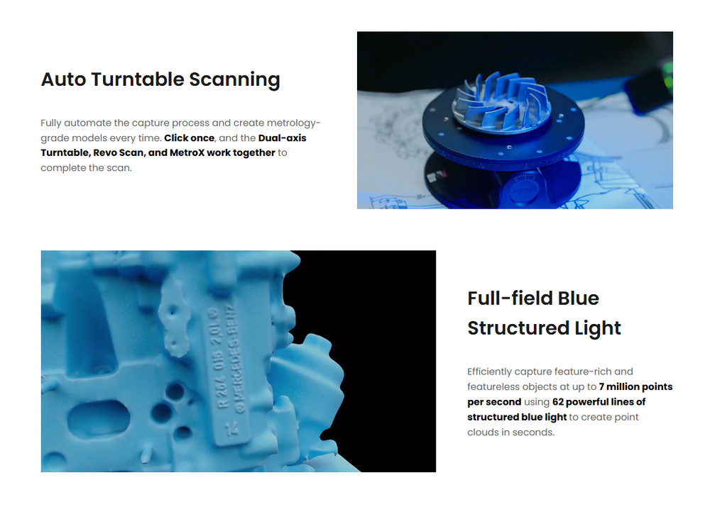 Revopoint MetroX 3D Scanner, Blue Laser Line and Full-field Structured ...