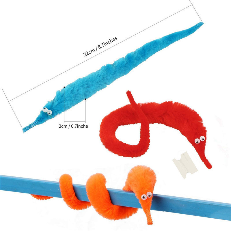【Ready Stock】Magic Twisty Worm Toys Party Favors Fuzzy Worm On A String ...