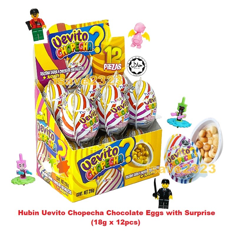 Hubin Uevito Chopecha Chocolate Eggs with Surprise (18g x 12pcs ...