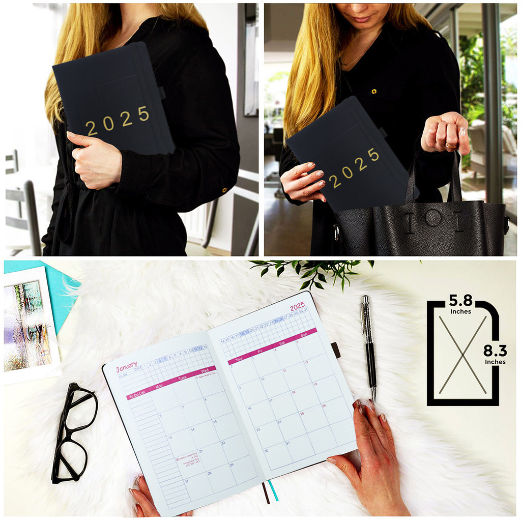 2025 Notepad Notebook High Quality PU Leather Monthly Weekly Daily ...