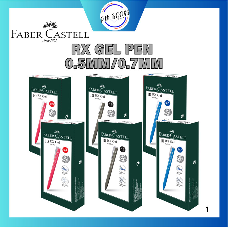 [PMB] Faber-Castell Retractable RX Gel Pen I 10Pcs / Box 0.5mm / 0.7mm ...