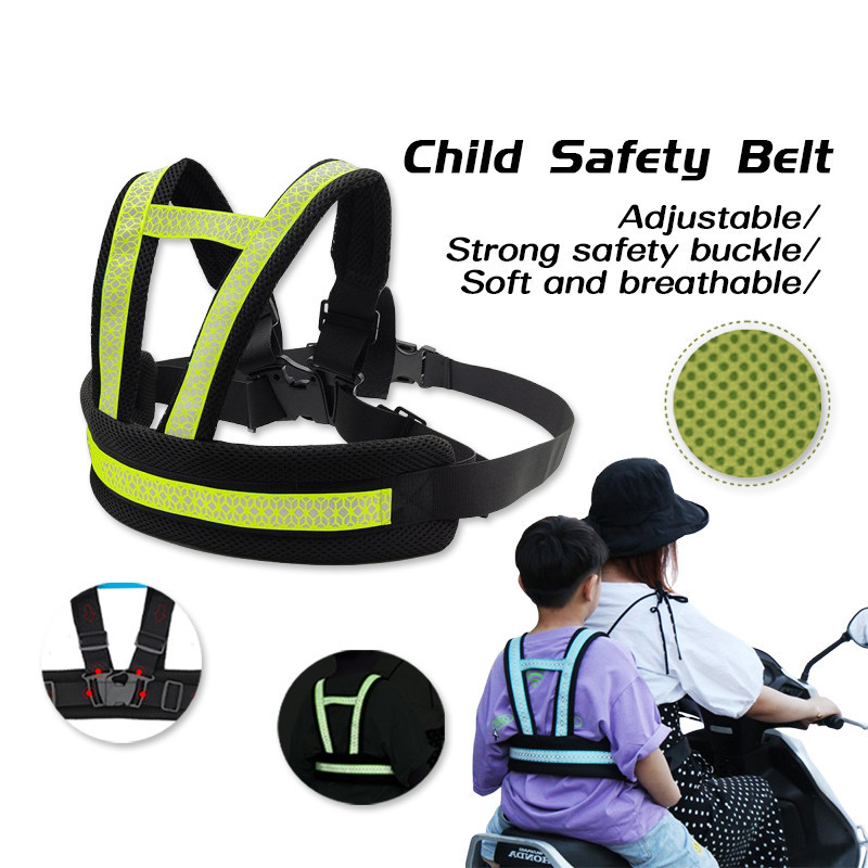 Motorcycle Belt For Kids Breathable Safety Harness Buckle Reflective ...